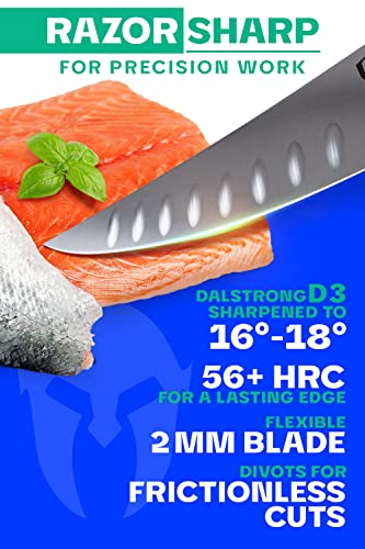 Dalstrong Gladiator Elite Series Forged High Carbon German Steel Fillet Kitchen Knife with G10 Handle, 6 Inches, Sheath Included