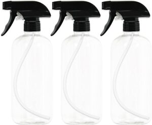 epauto heavy duty chemical resistant spray bottles with sprayer (16 oz), clear, 3-pack