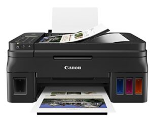 canon pixma g4210 wireless all-in-one supertank (megatank) printer, copier, scan, fax and adf with mobile printing, black, one size (2316c002)