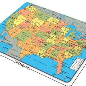 Smooffly Gaming Mouse Pad Custom,United States Map Non-Slip Thick Rubber Mouse pad,9.5 X 7.9 Inch (240mmX200mmX3mm)