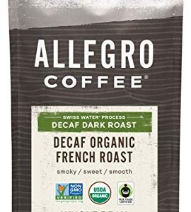 Allegro Coffee Decaf Organic French Roast Whole Bean Coffee, 12 Ounce (Pack of 1)