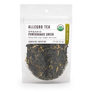 allegro tea, organic pomegranate green, loose leaf tea, 0.75 oz