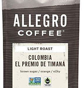 Allegro Coffee, Coffee Colombia El Premio De Timana Whole Bean, 12 Ounce