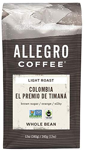 Allegro Coffee, Coffee Colombia El Premio De Timana Whole Bean, 12 Ounce