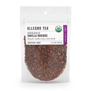 allegro tea, organic vanilla rooibos, loose leaf tea, 1 oz