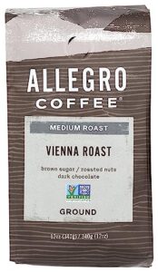 allegro coffee vienna roast ground coffee, 12 oz