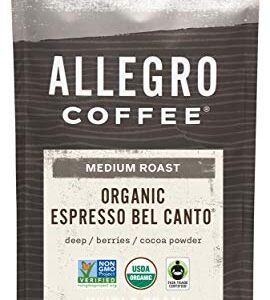 Allegro Coffee Organic Espresso Bel Canto Whole Bean Coffee, 12 oz(Pack of 1)