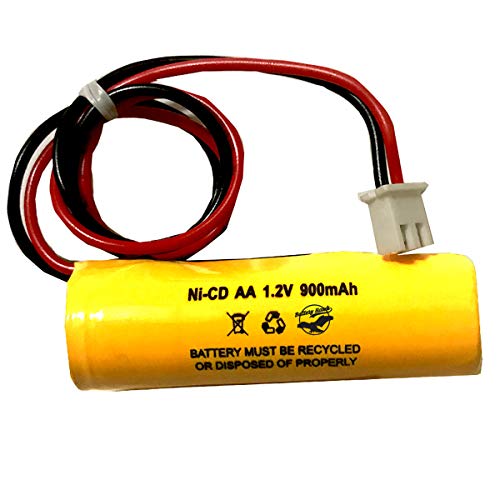 1.2v 900mAh Exit Sign Emergency Light NiCad Battery Replacement Unitech AA900mAh CUSTOM-332 OSA268 ELB CS01 Lithonia EXR LED EL M6 White Connector