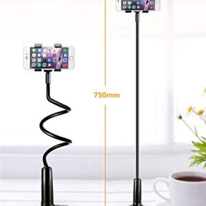 ZTON Universal Cell Phone Holder, Universal Mobile Phone Stand, Lazy Bracket, Flexible Long Arms Clip Mount for iPhone, LG, etc.in Office Bedroom Desktop.(Black)