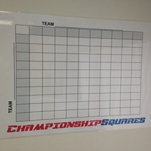 Reusable Super Football 100 Squares Dry Erase Office Pool 24x36