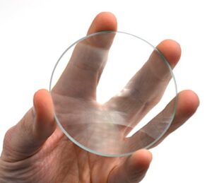 double convex lens, 250mm focal length, 3" (75mm) diameter - spherical, optically worked glass lens - ground edges, polished - great for physics classrooms - eisco labs