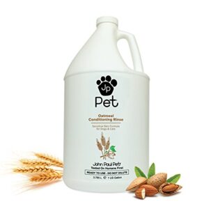 john paul pet oatmeal conditioning rinse - grooming for dogs and cats, soothe sensitive skin formula with aloe for itchy dryness for pets, ph balanced, cruelty free, paraben free, made in usa