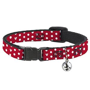 cat collar breakaway minnie mouse polka dot mini silhouette red white 8 to 12 inches 0.5 inch wide