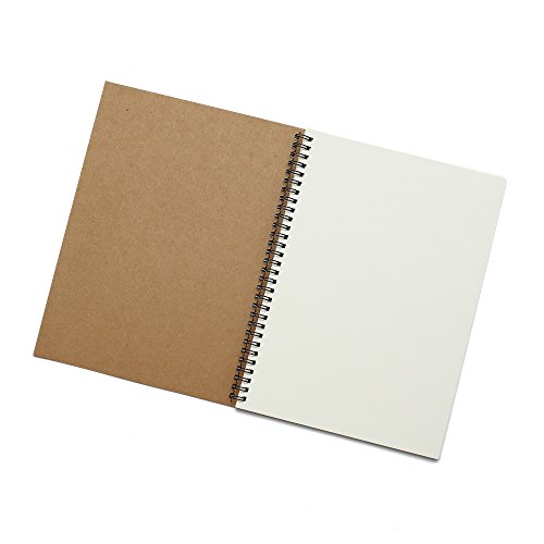 Soft Cover Spiral Sketchpad Notebooks - Pack of Three - 8.25 inches by 5.5 inches - 100 Pages, 50 Sheets - Perfect for Travel