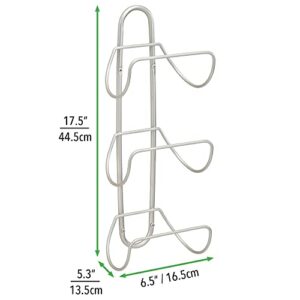 mDesign Modern Decorative Metal 3-Level Wall Mount Towel Rack Holder and Organizer for Storage of Bathroom Towels, Washcloths, Hand Towels - Satin