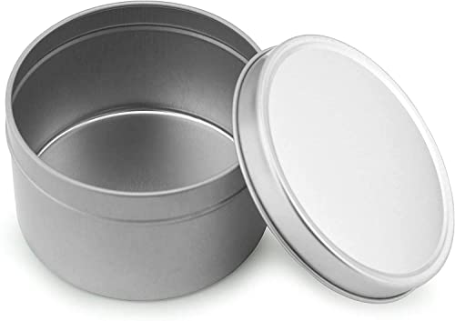 Cornucopia 8-Ounce Round Metal Tins (12-Pack); For Candles, Arts & Crafts, Storage & More