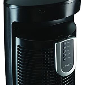 Lasko Oscillating Tower Fan, Remote Control, Ionizer, 3 Speeds, Timer, for Bedroom, Office, Kitchen 42", Black, T42950