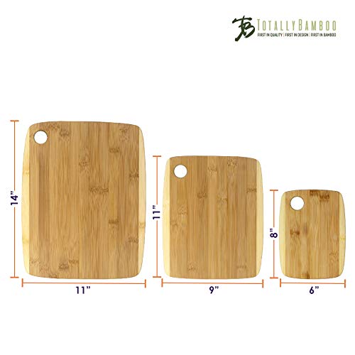 Totally Bamboo 3-Piece Two-Tone Bamboo Serving and Cutting Board Set