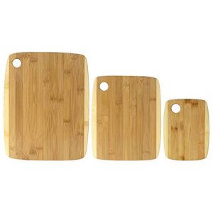 Totally Bamboo 3-Piece Two-Tone Bamboo Serving and Cutting Board Set