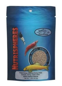 triton aquatics nutrispheres - sinking diet for snails, shrimp & bottom feeding fish (1.5 oz (42.5g))