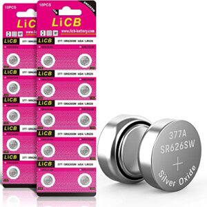 licb 20 pack sr626sw 377 626 watch battery 1.5v button cell batteries