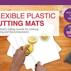 Arrow Plastic Flexible Cutting Mats - White Cutting Board, 10 Pack - Made in the USA, BPA Free - Ideal for Cutting and Chopping - Measures 15 x 12 Inches