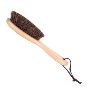 kxtffeect natural horsehair shoes brush leather cleaning brush with long wood handle for upholstery, cleaner car interior, upholstery furniture, shoes,leather clothes,handbags, sofa