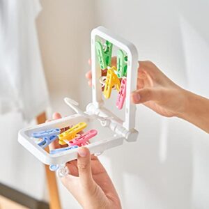 MXY Plastic Clothespins Foldable Clothes Socks Underwear Hooks Laundry Colorful Lingerie Hanger Small Hanging 8 Clothes Pins Clips Drip Hanger