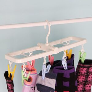 MXY Plastic Clothespins Foldable Clothes Socks Underwear Hooks Laundry Colorful Lingerie Hanger Small Hanging 8 Clothes Pins Clips Drip Hanger