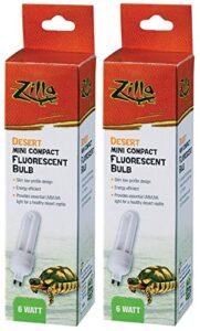 (2 pack) zilla mini compact desert fluorescent bulb, 6 watt