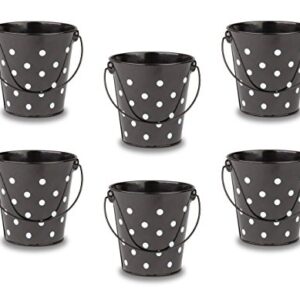 Teacher Created Resources Buckets Set, Set of 6, Black Polka Dots (TCR6059)