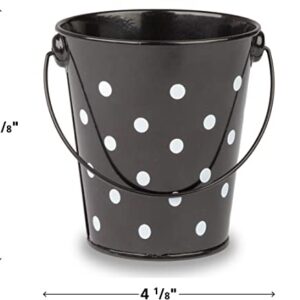 Teacher Created Resources Buckets Set, Set of 6, Black Polka Dots (TCR6059)