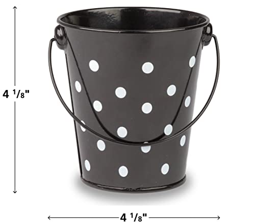 Teacher Created Resources Buckets Set, Set of 6, Black Polka Dots (TCR6059)