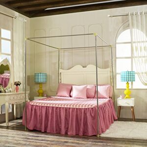 Stainless Steel Canopy Bed Frame, Four Corners, Queen Size