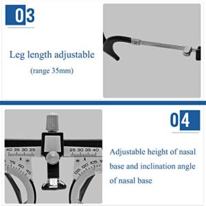 CGOLDENWALL Adjustable Optical Optic Trial Lens Frame Eye Test Glasses Optometry Optician Easily Changeable Cylinder Axis Fully Adjustable Temple Length and Nose Rest (PD:48-80)