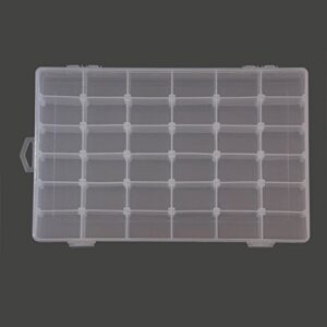 zagarzoom plastic jewelry organizer,bead case with 36 grids,clear