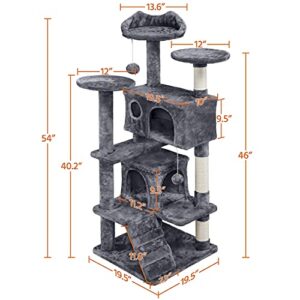 Yaheetech 54in Cat Tree Tower Condo Furniture Scratch Post for Kittens Pet House Play