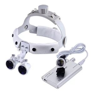 east dental 3.5x-r white color led head light + dental surgical glasses binocular loupes dy-108