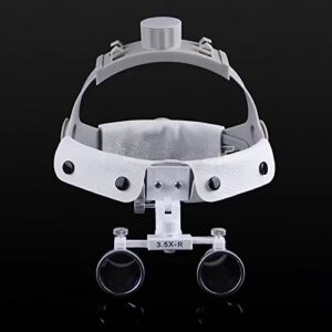 EAST Dental 3.5X-R White Color LED Head Light + Dental Surgical Glasses Binocular Loupes DY-108