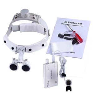 EAST Dental 3.5X-R White Color LED Head Light + Dental Surgical Glasses Binocular Loupes DY-108