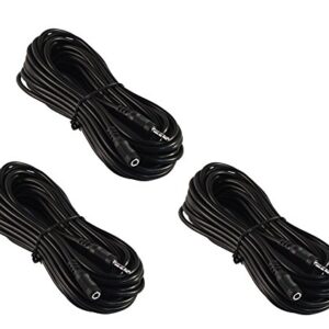 Three Pack of YCS Basics 25 Foot 3.5mm Stereo Headphone/AUX Extension Cable Male/Female