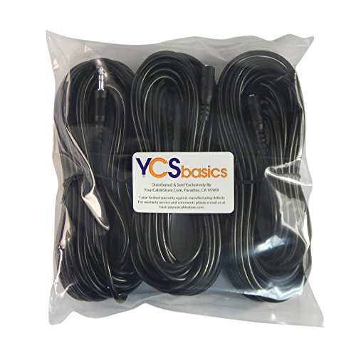 Three Pack of YCS Basics 25 Foot 3.5mm Stereo Headphone/AUX Extension Cable Male/Female