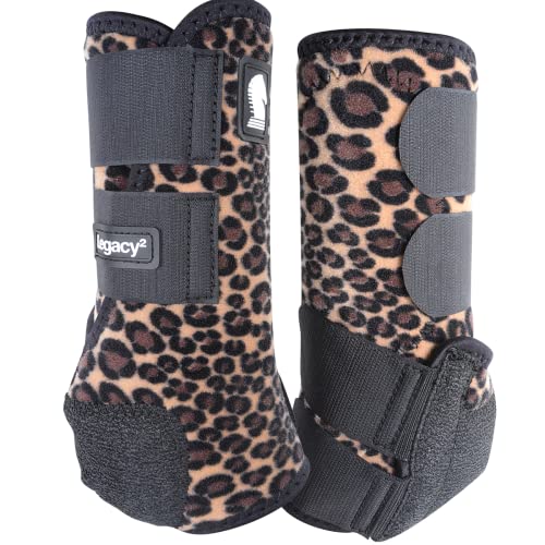 Classic Equine Legacy2 Hind Support Boots, Cheetah, Medium