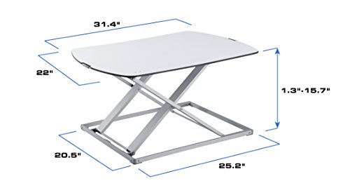 Star Ergonomics Ultra Slim Compact Standing Desk, White (SE03M1WW)