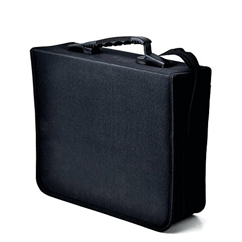 BlueCubi 288 Capacity Portable CD DVD Wallet Binder Book Sleeves Disc Storage Bag Carrying Case