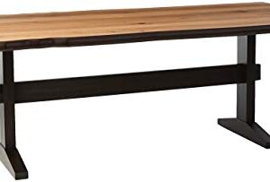 Coaster Home Furnishings Bexley Burnham Live Edge Dining Table with Trestle Base Natural Honey and Smokey Black