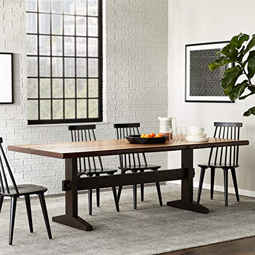 Coaster Home Furnishings Bexley Burnham Live Edge Dining Table with Trestle Base Natural Honey and Smokey Black