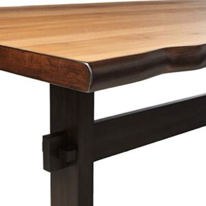 Coaster Home Furnishings Bexley Burnham Live Edge Dining Table with Trestle Base Natural Honey and Smokey Black