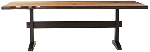 Coaster Home Furnishings Bexley Burnham Live Edge Dining Table with Trestle Base Natural Honey and Smokey Black