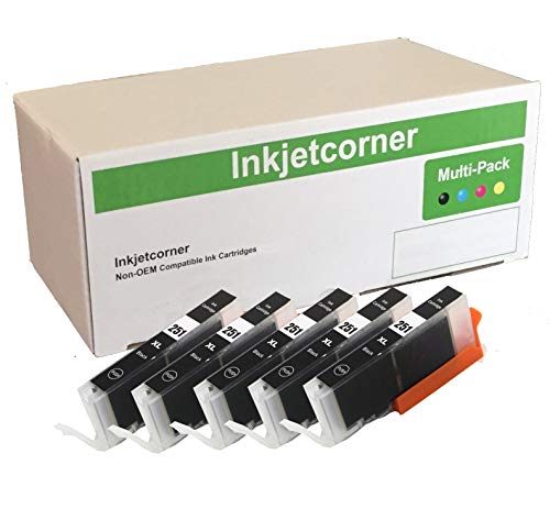 Inkjetcorner Compatible Ink Cartridges Replacement for CLI-251XL CLI-251 IP7220 iX6820 MG5520 MG5522 MG5620 MG6620 MG5420 MG6420 MX920 MX922 (Photo Black, 5-Pack)